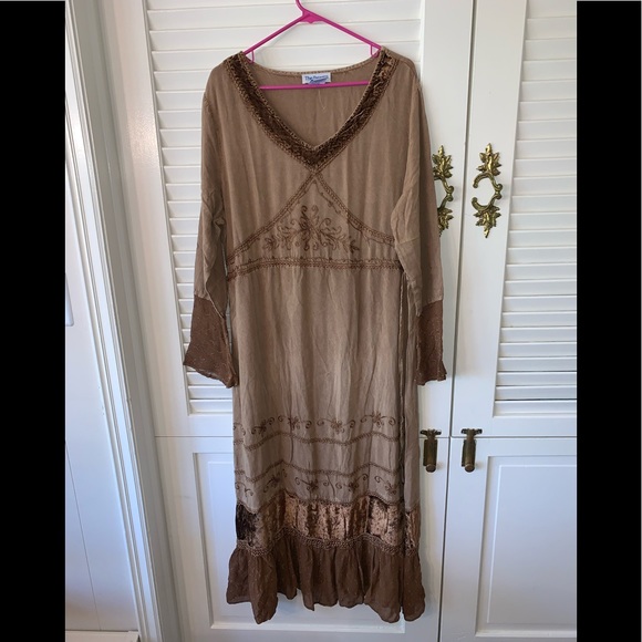 PARAGON | Dresses | The Paragon Boho Chic Soft Cotton Velvet Trim And ...